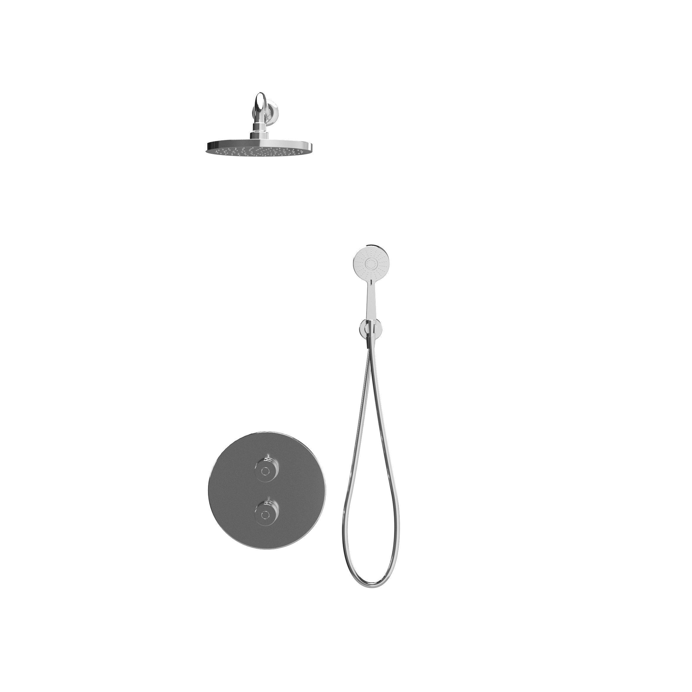 Enzo Concealed Dual Outlet Thermostatic Shower With Overhead Arm ...