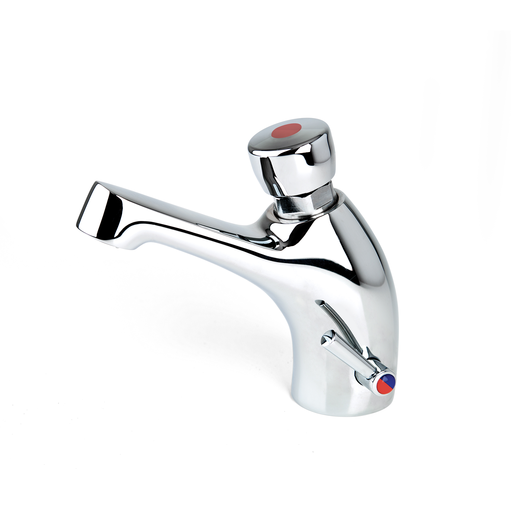 Non-Concussive Basin-Mounted Mixer Tap With Temperature Control - Intatec